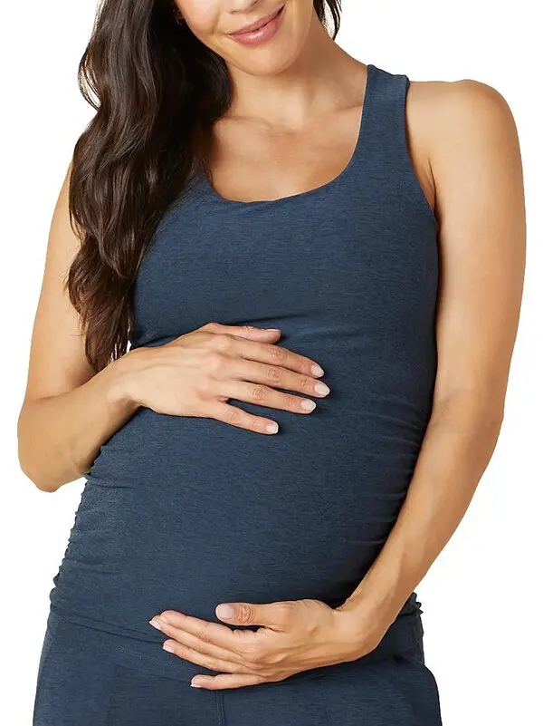 Beyond Yoga Racerback Maternity Tank - Nocturnal Navy