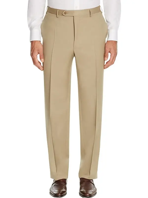 Canali Siena Wool Dress Pants - Tan