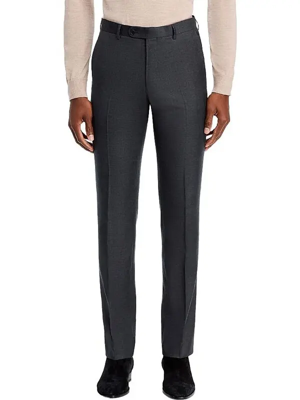 John Varvatos Wool Slim Fit Suit Pants - Charcoal
