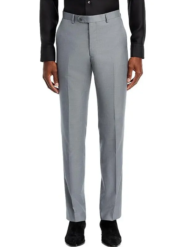 John Varvatos Wool Slim Fit Suit Pants - Pearl Gray