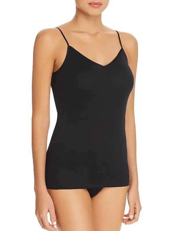 Hanro Cotton Seamless V-neck Cami - Black