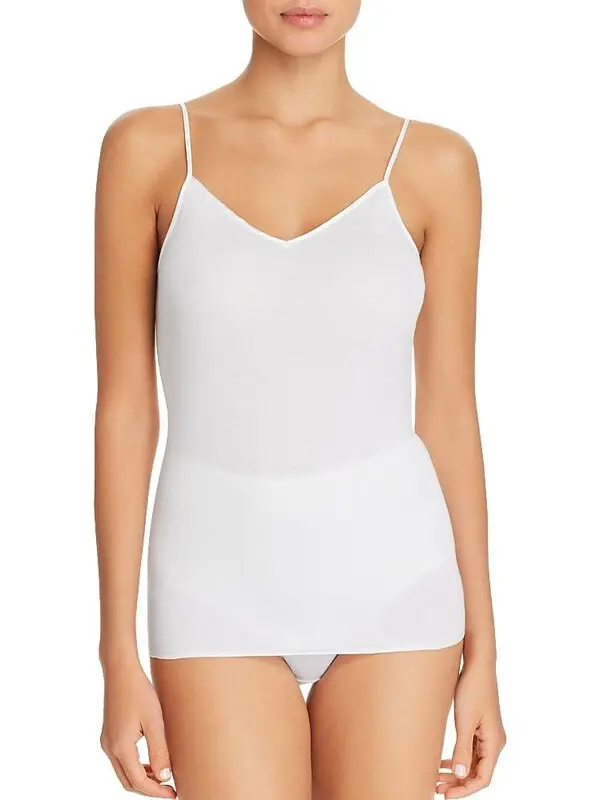 Hanro Cotton Seamless V-neck Cami - White
