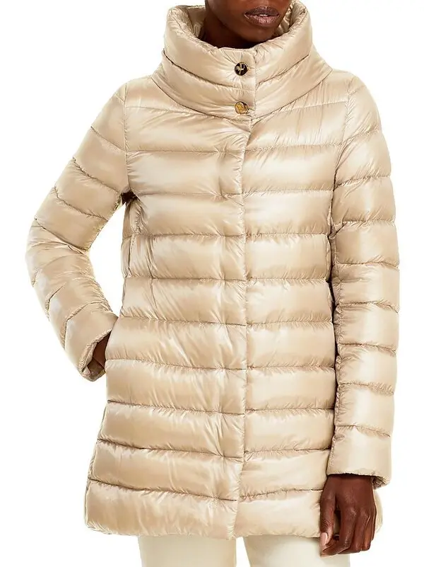 Herno Collar Down Coat - Champagne