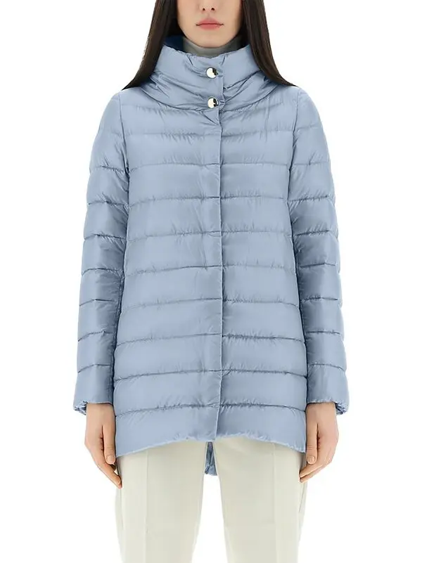 Herno Collar Down Coat - Light Blue