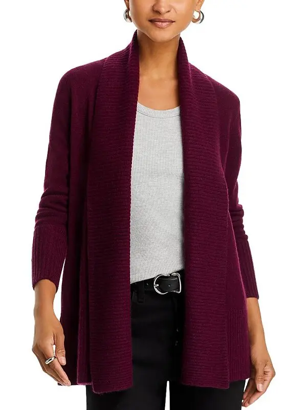 Bloomingdale'S C Shawl-collar Cashmere Cardigan - Heather Burgundy