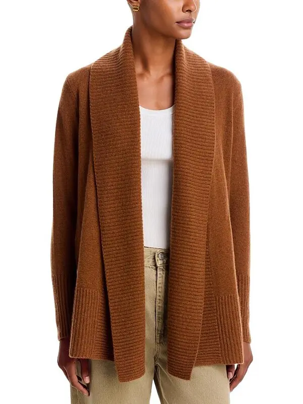 Bloomingdale'S C Shawl-collar Cashmere Cardigan - Nutmeg