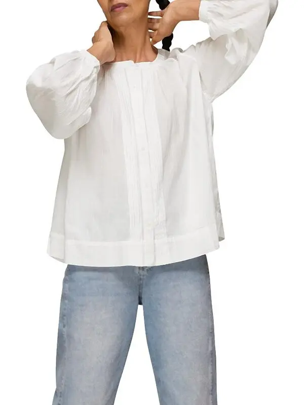 Whistles Jessie Cotton Blouse - White