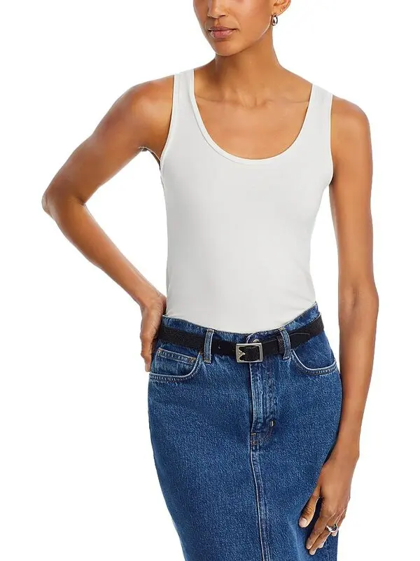 Majestic Filatures Scoop Neck Tank - Cream