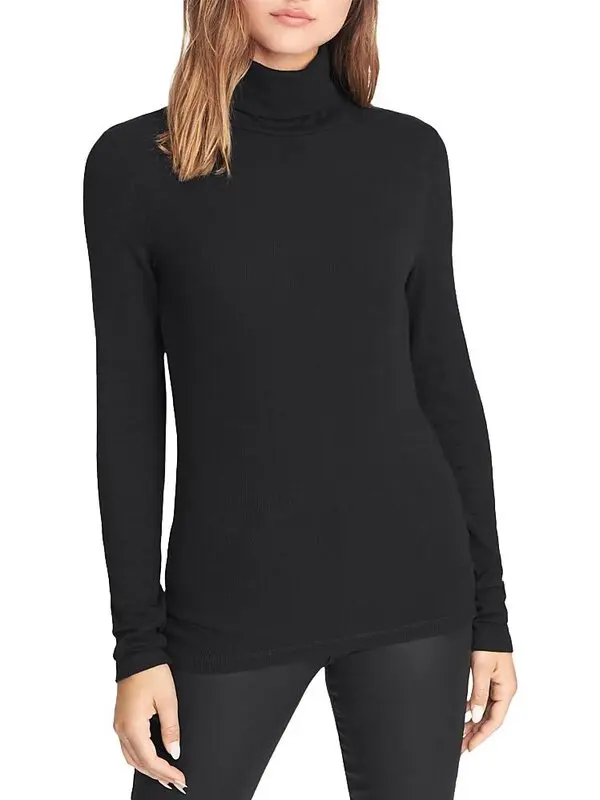Sanctuary Ribbed Turtleneck Top - Black