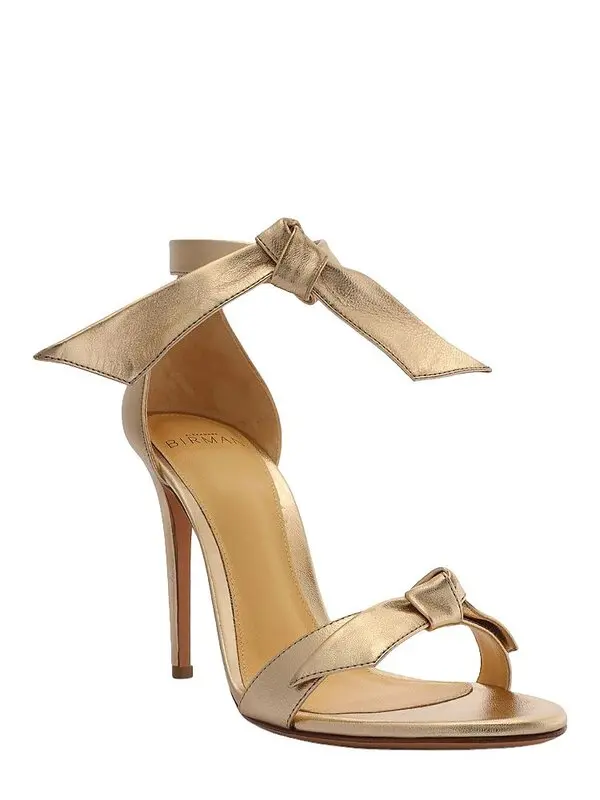 ALEXANDRE BIRMAN Clarita Stiletto Heel Sandals - Golden Metallic