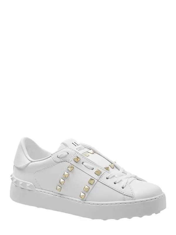 Valentino Garavani Rockstud Low Top Sneakers - White/gold Studs
