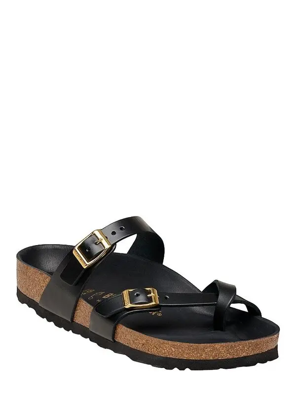 BIRKENSTOCK Mayari Buckled Slide Sandals - Amalfi Black