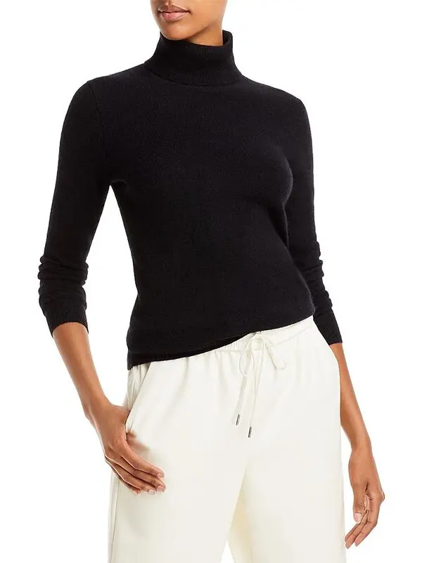 Bloomingdale'S 100% Cashmere Turtleneck Sweater - Black