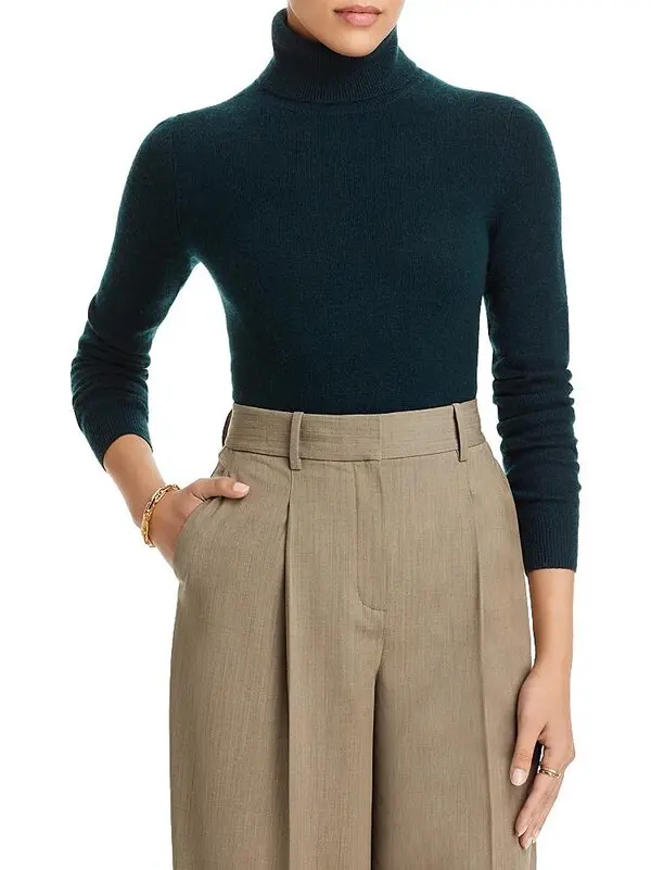Bloomingdale'S Cashmere Turtleneck Sweater - Dark Green