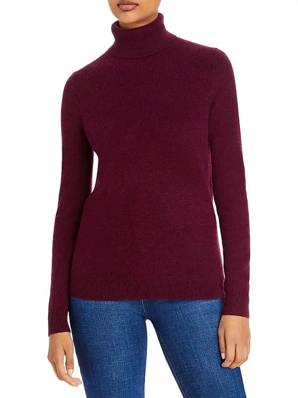Bloomingdale'S Cashmere Turtleneck Sweater - Heather Burgundy