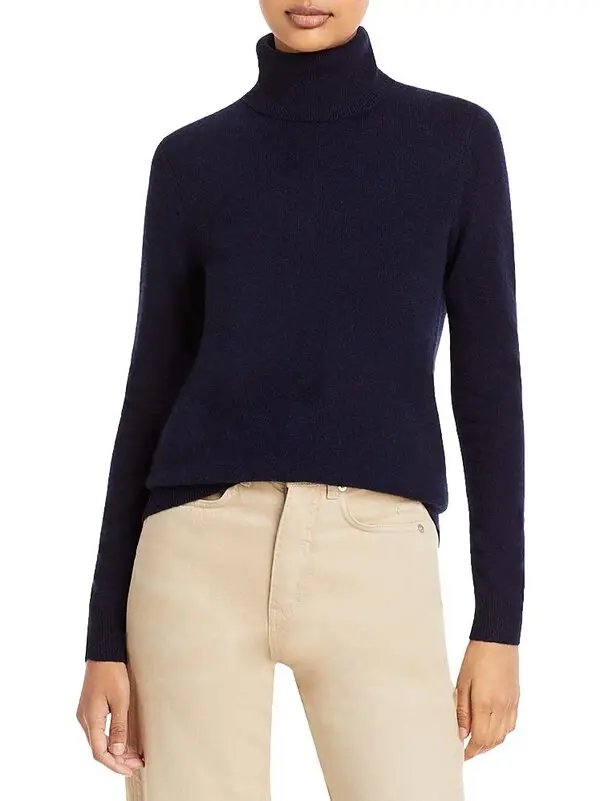 Bloomingdale'S Cashmere Turtleneck Sweater - Navy