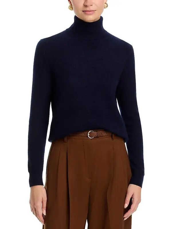 Bloomingdale'S Cashmere Turtleneck Sweater - Navy