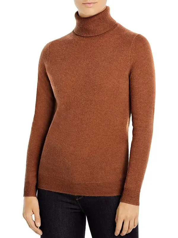 Bloomingdale'S 100% Cashmere Turtleneck Sweater - Nutmeg