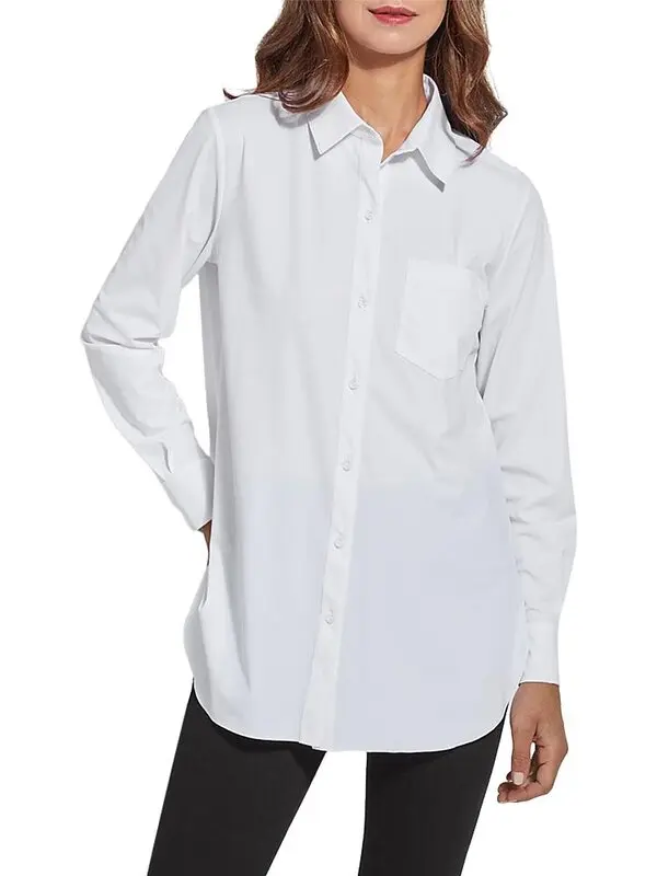 Lyssé Schiffer Long Sleeve Button Down Top - White