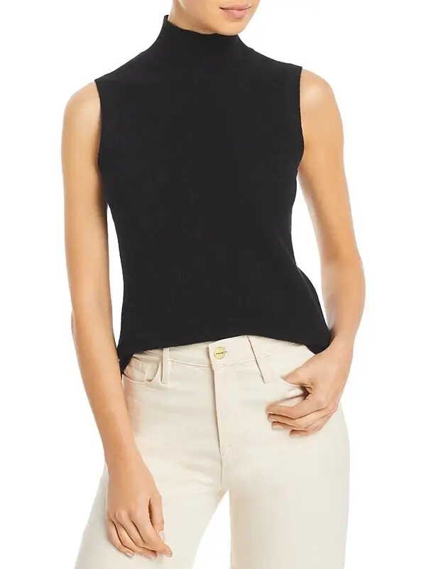 Bloomingdale'S C Exclusive Sleeveless Cashmere Sweater - Black