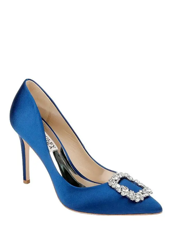 Badgley Mischka Cher Crystal Buckle Pumps - Blue
