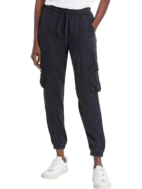 Bella Dahl Cropped Cargo Track Pants - Black