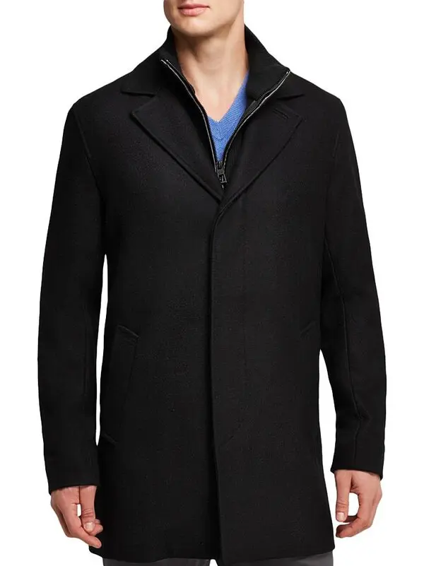 Cole Haan Melton Classic Topper Coat - Black
