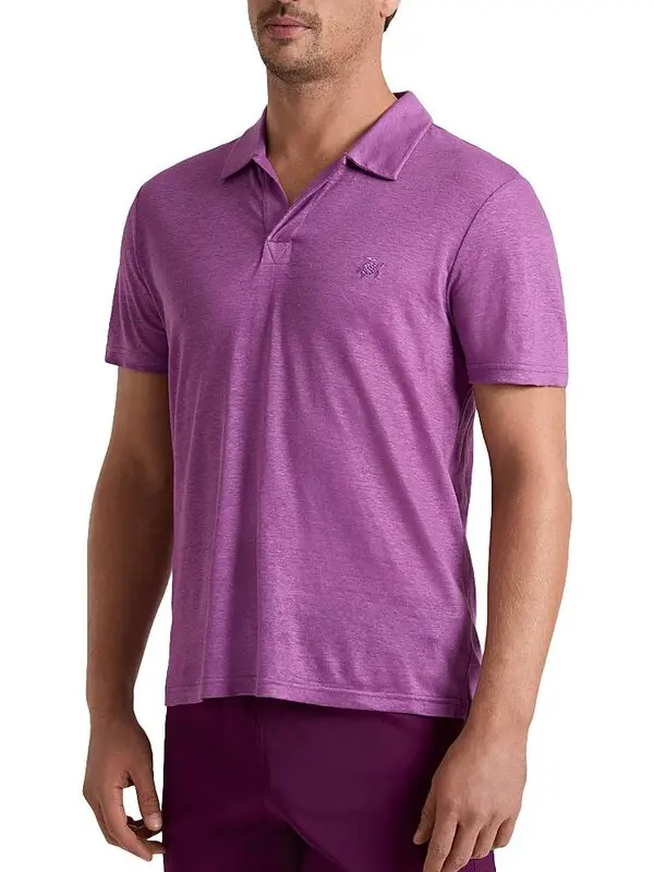 Vilebrequin Regular Fit Short Sleeve Linen Polo Shirt - Prelat