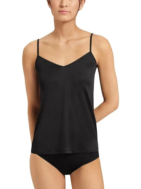 Hanro Satin Deluxe Spaghetti Strap Camisole - Black