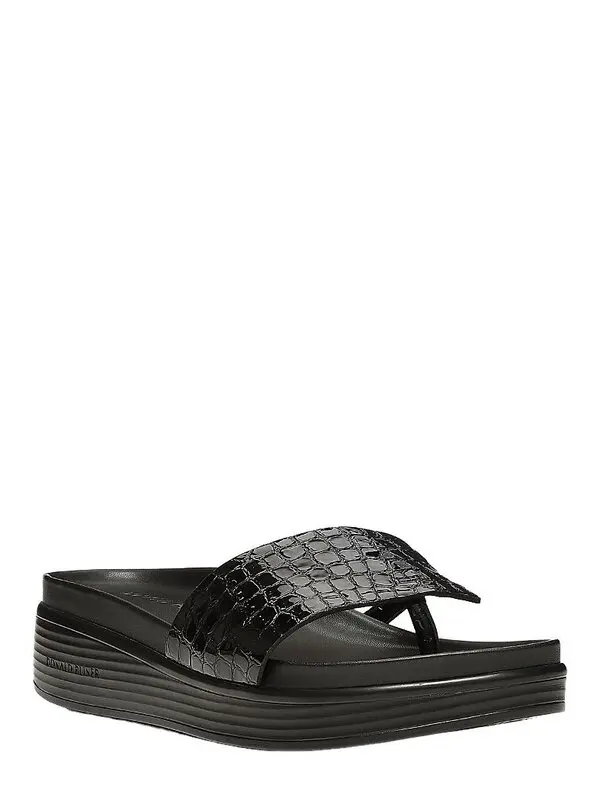 DONALD PLINER Fifi Platform Wedge Sandals - Black