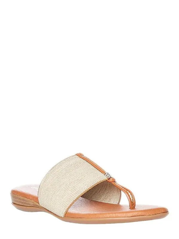 Andre Assous Nice Thong Sandals - Beige Linen