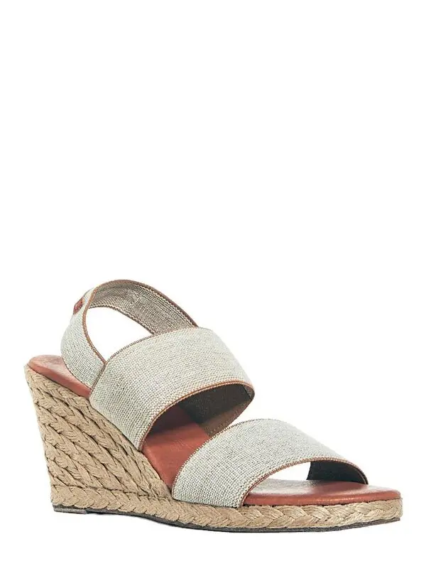Andre Assous Allison Strappy Espadrille Wedge Sandals - Beige Linen