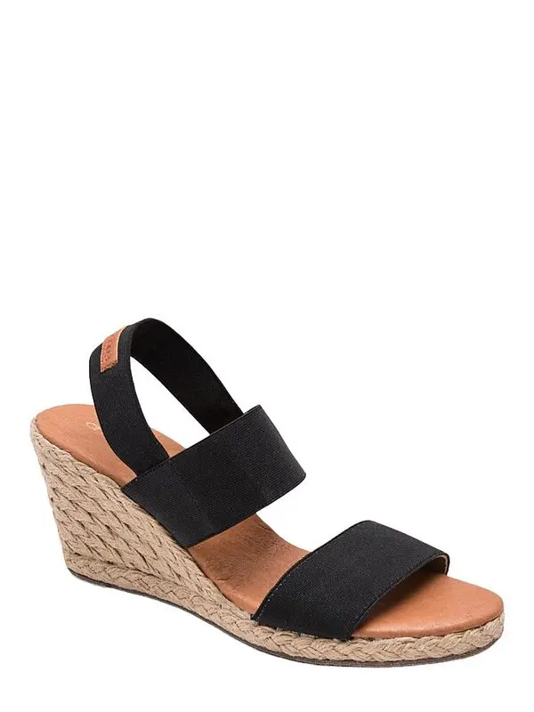 Andre Assous Allison Strappy Espadrille Wedge Sandals - Black