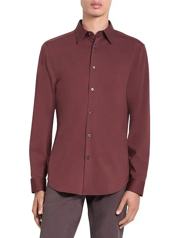 Theory Sylvain Structure Knit Shirt - Deep Auburn