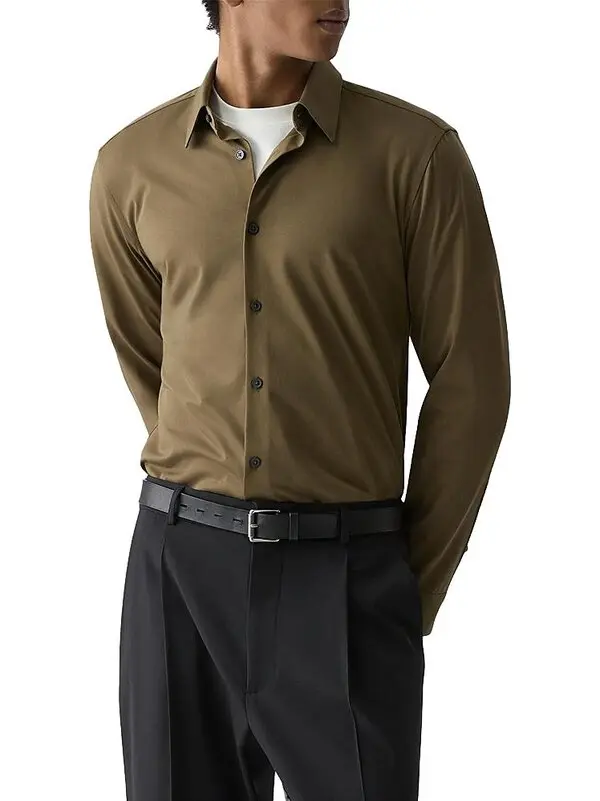 Theory Sylvain Shirt In Structure Knit - Duffle
