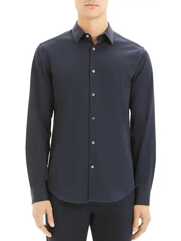 Theory Sylvain Shirt In Structure Knit - Eclipse