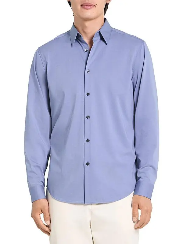 Theory Sylvain Structure Knit Shirt - Light Dusk Blue