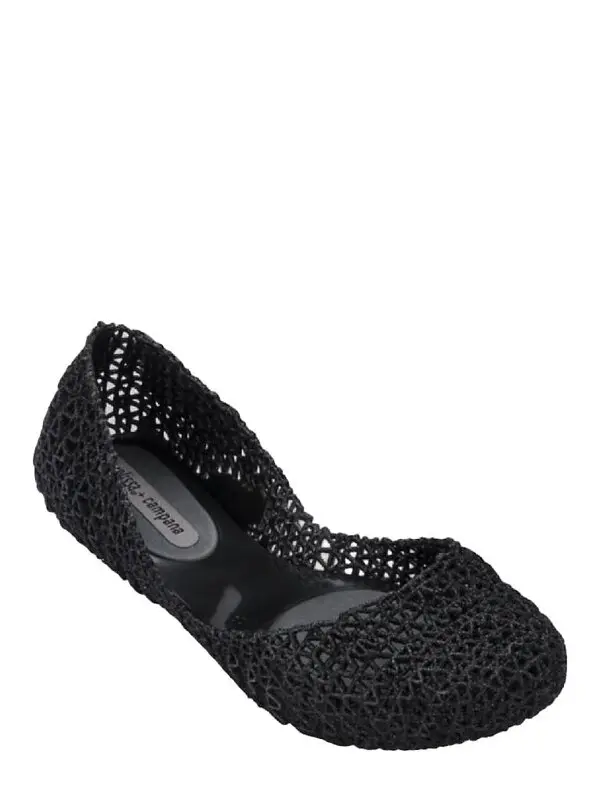 Melissa Camppap Vii Slip On Flats - Black Glitter