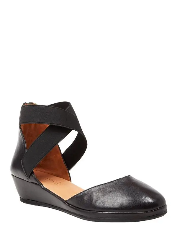 KENNETH COLE Gentle Souls Noa Ankle Strap Demiwedges - Black