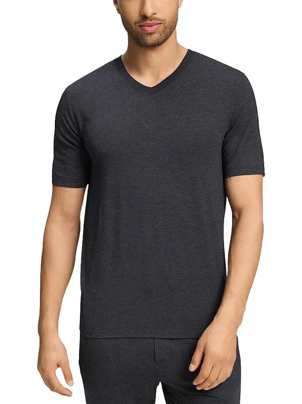 Hanro V-neck Lounge Tee - Charcoal