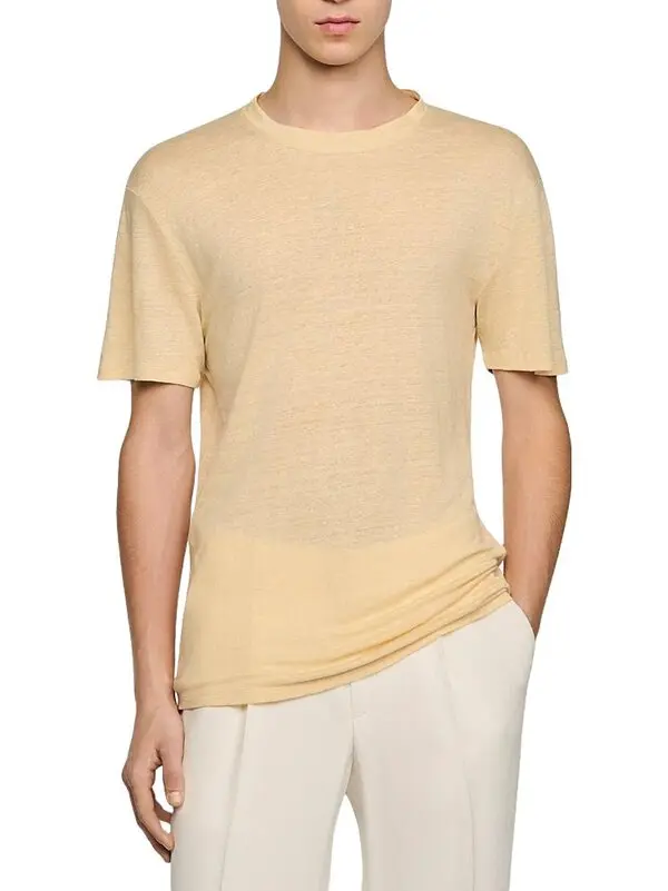 Sandro Clash Linen Tee - Butter Cream