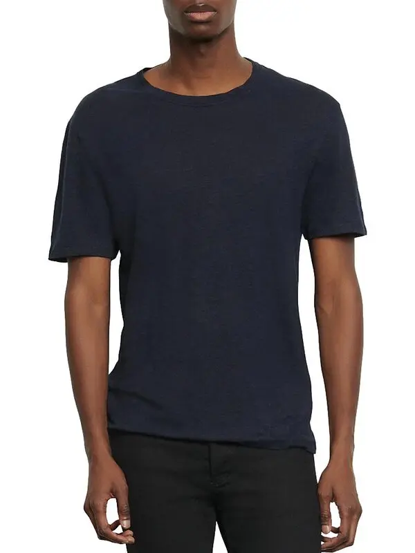 Sandro Clash Linen Tee - Navy Blue