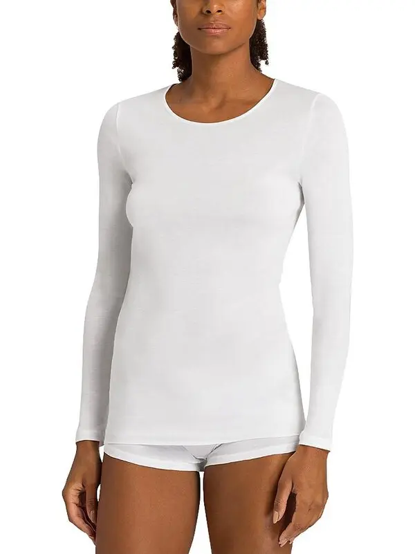 Hanro Cotton Long Sleeve Top - White