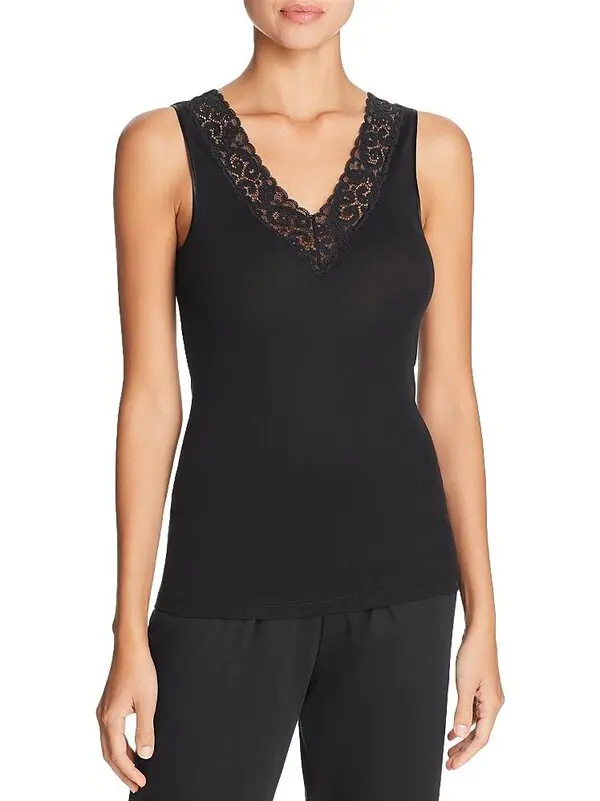 Hanro Moments Cotton Tank - Black
