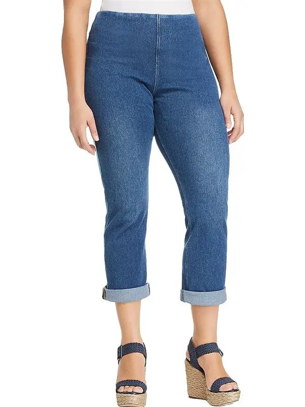 Lyssé Pull-on Boyfriend Jeans - Mid Wash