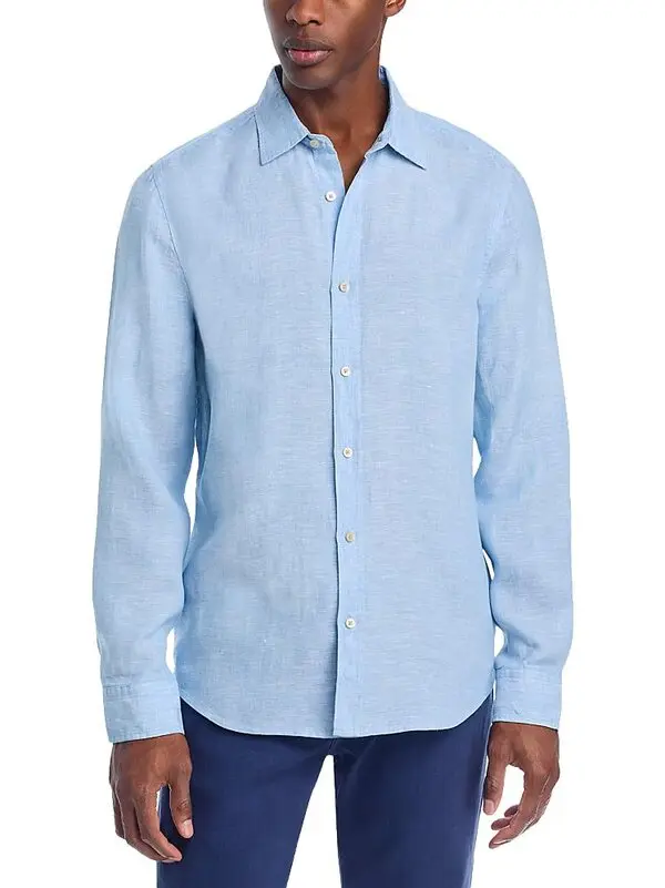 Bloomingdale'S Yarn-dyed Standard Fit Linen Shirt In Exclusive - Chambray