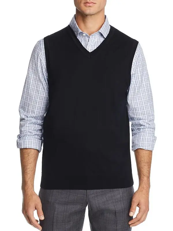 Bloomingdale'S Merino Wool V-neck Vest - Black