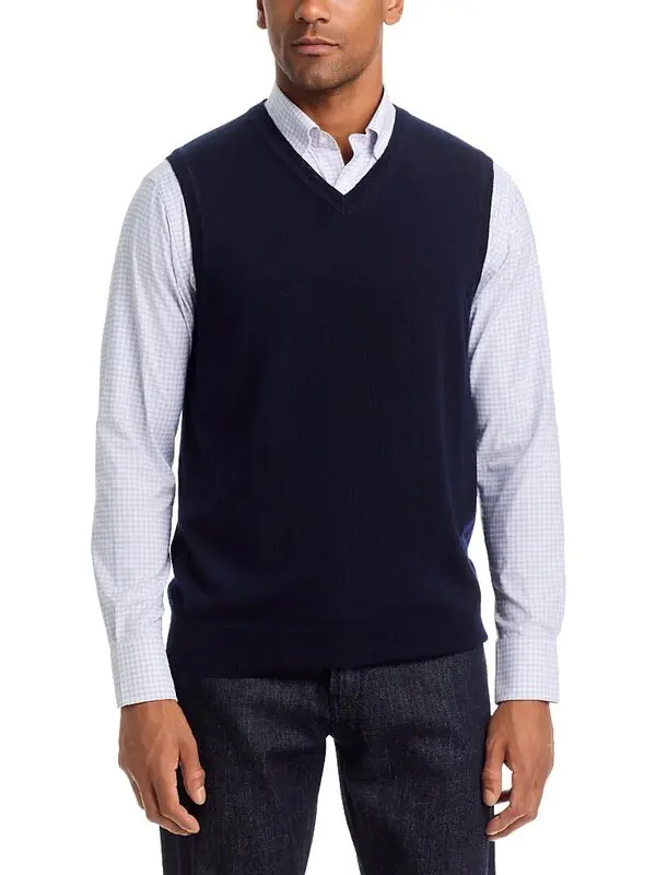 Bloomingdale'S Merino Wool V-neck Vest - Navy