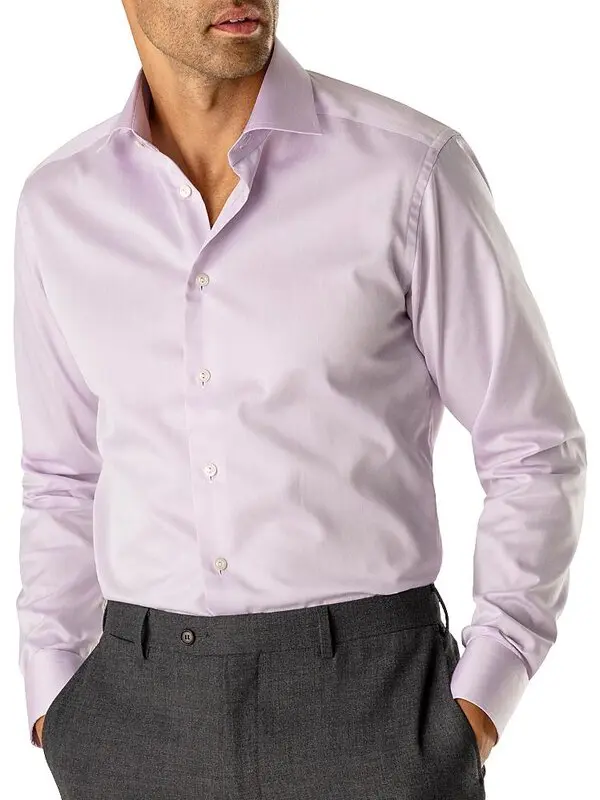 Eton Slim Fit Signature Twill Dress Shirt - Purple