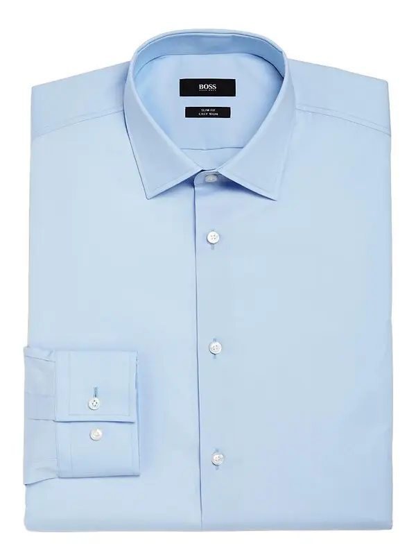 BOSS Basic Solid Slim Fit Dress Shirt - Light Blue